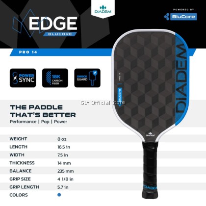 DIADEM EDGE 18K BLUCORE PRO PICKLEBALL PADDLE - USAP APPROVED